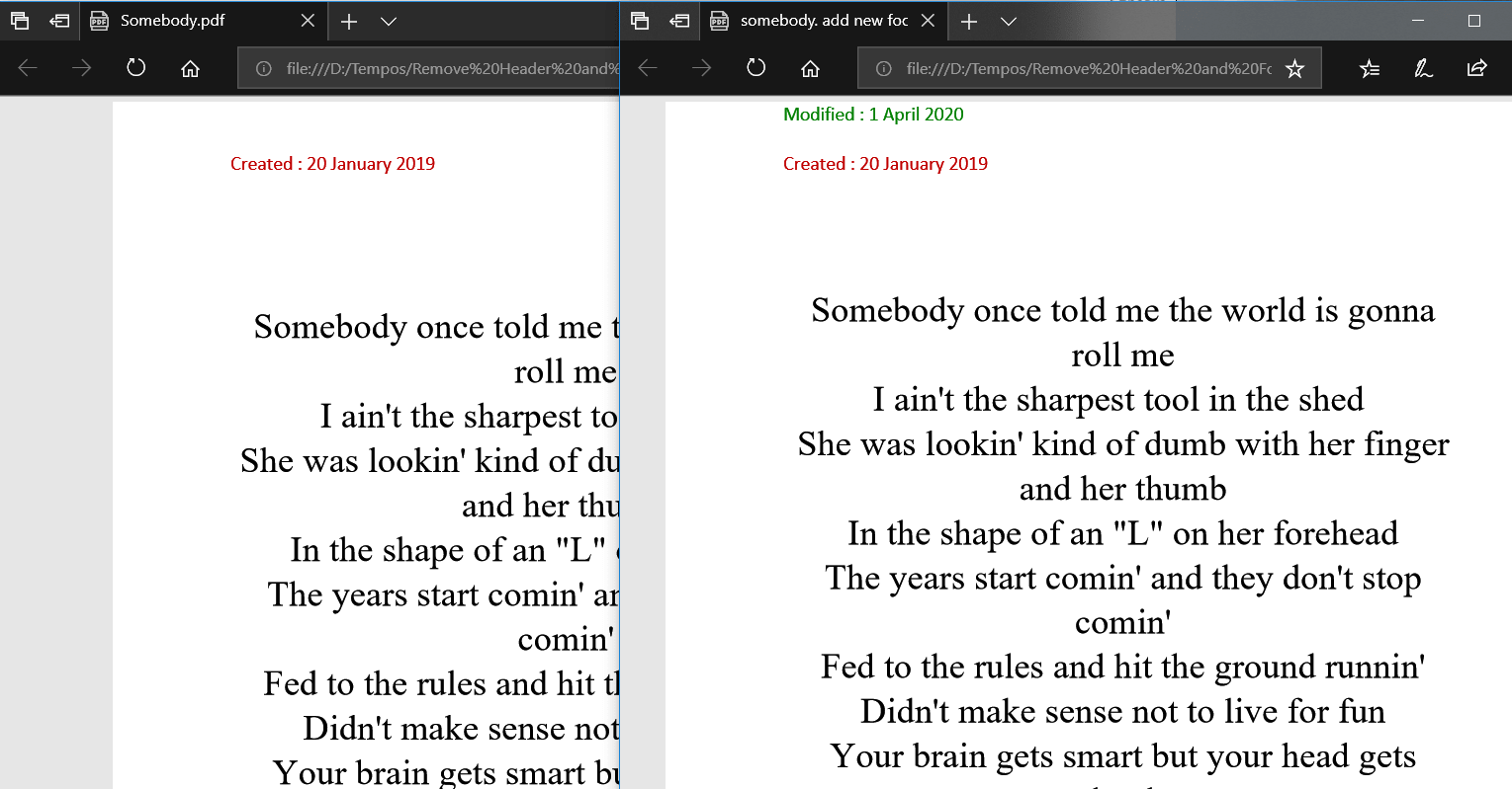 Редактировать верхние и нижние колонтитулы в PDF - SautinSoft.Document